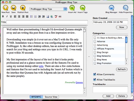 Qumana - First Impression Review
