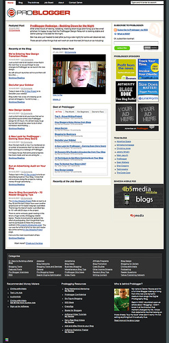 Redesign of Problogger.net - Designer Tells All